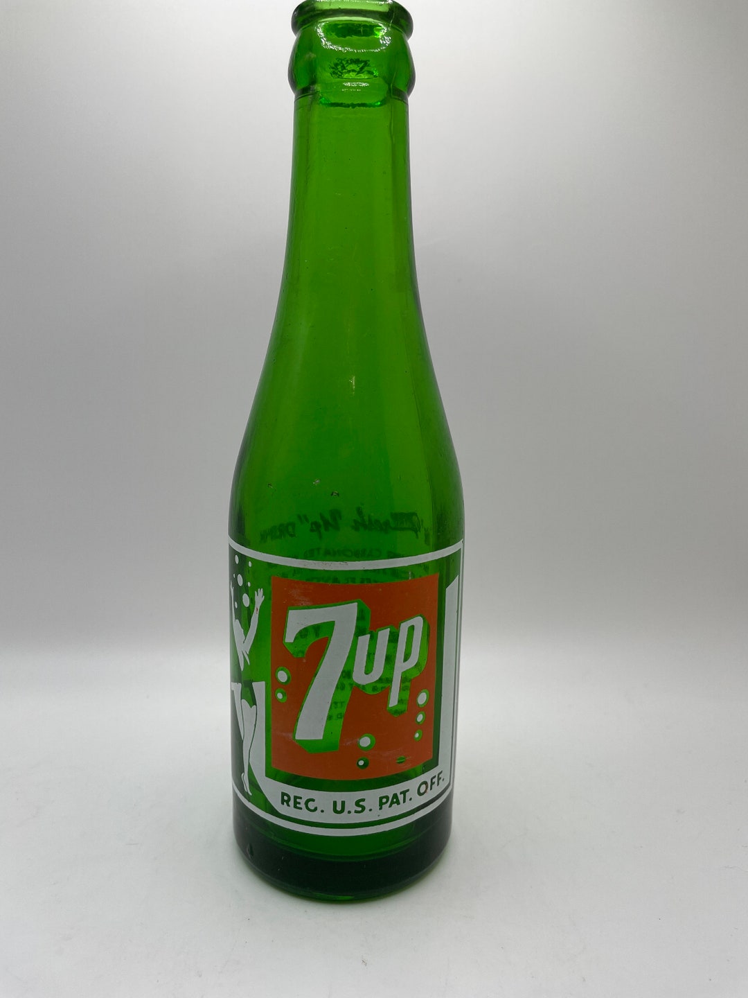 Heavy Green Glass 7up Bottle Sacramento and Stockton - Etsy