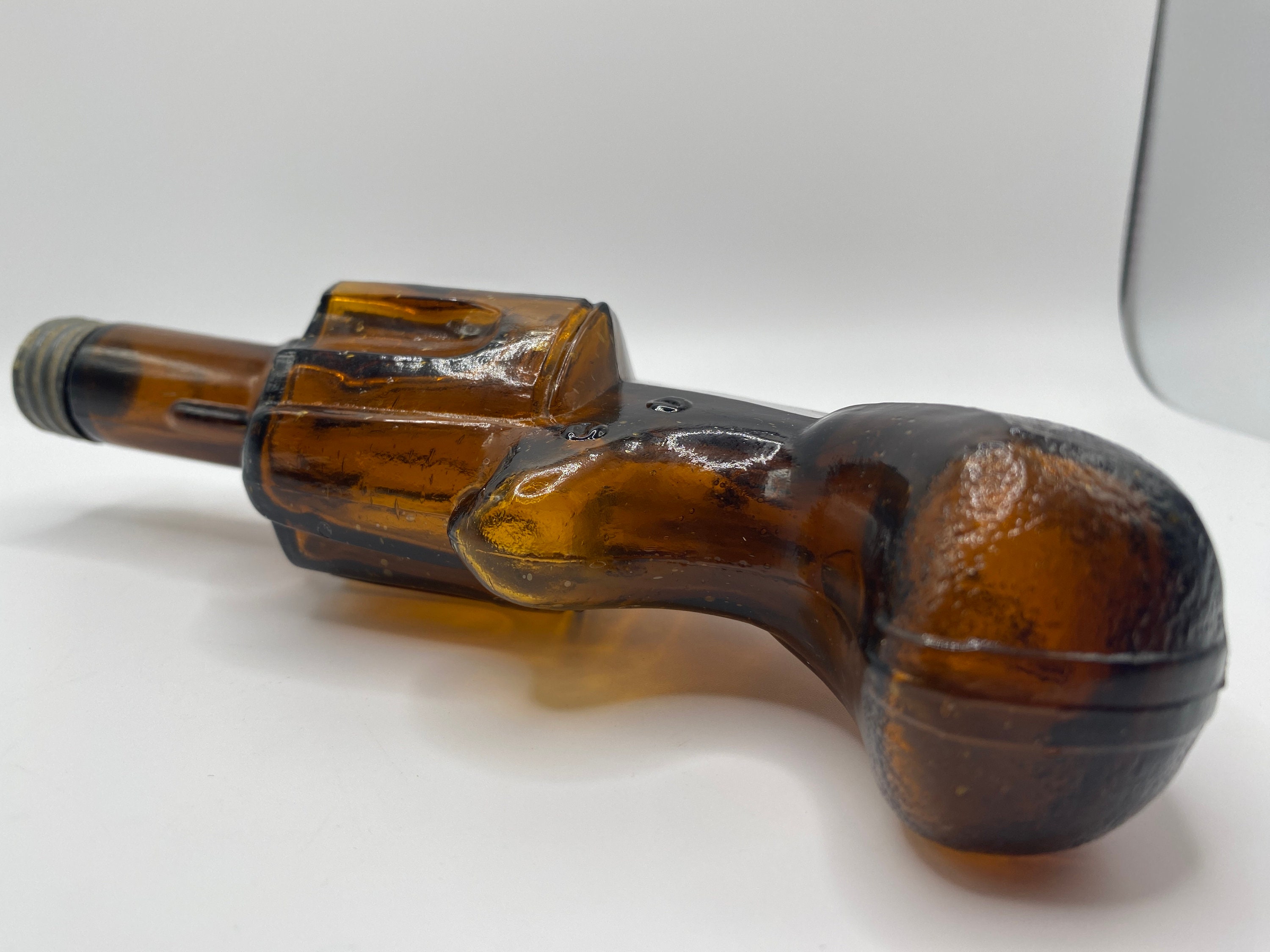 Amber Glass Revolver With Metal Lid Used to Hold Candy - Etsy