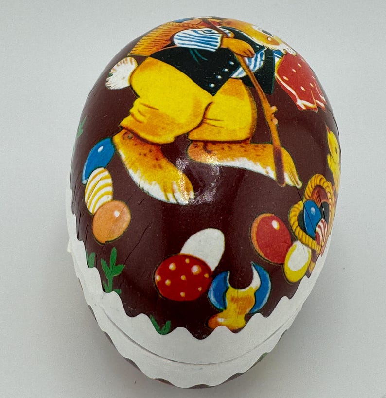 Vintage Echt Erzgebirge Germany Brown Papier Mache Easter Egg Crying ...
