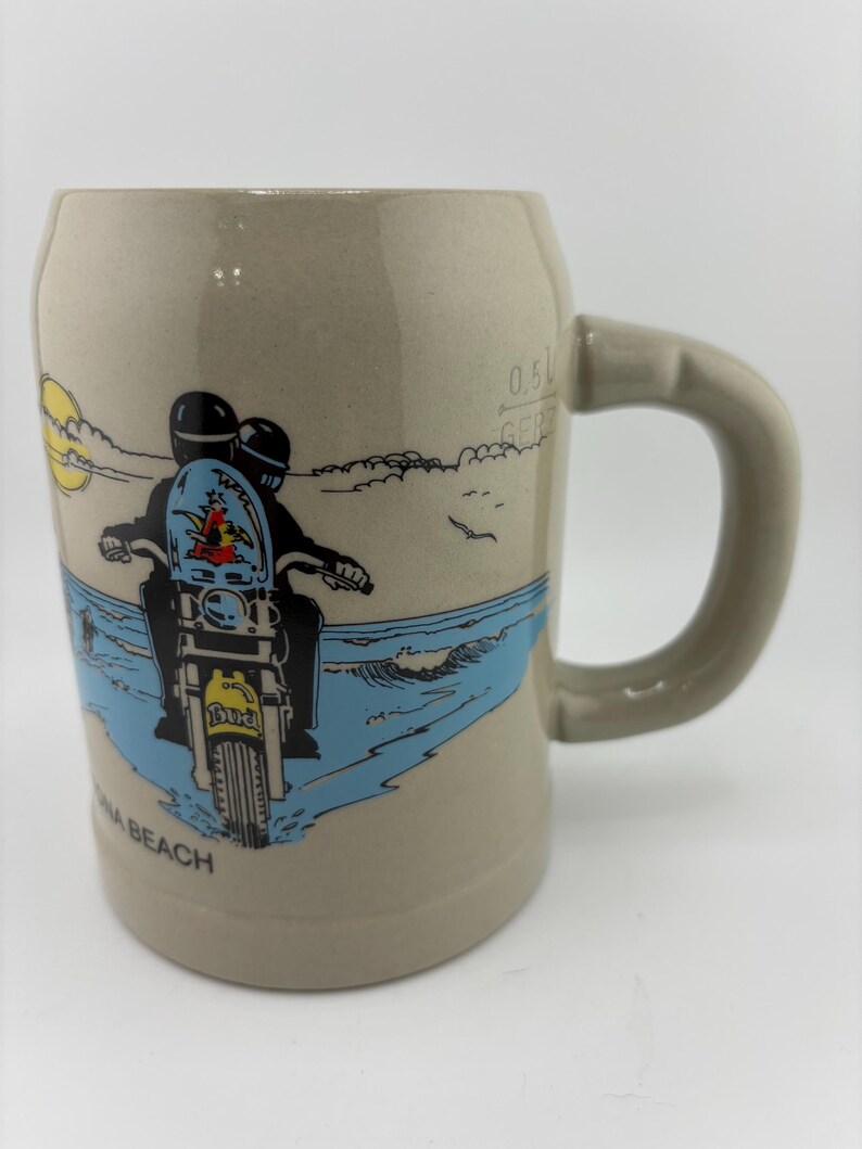 1990 Budweiser Daytona Beach Bike Week Beer Stein West Germany Vintage ...