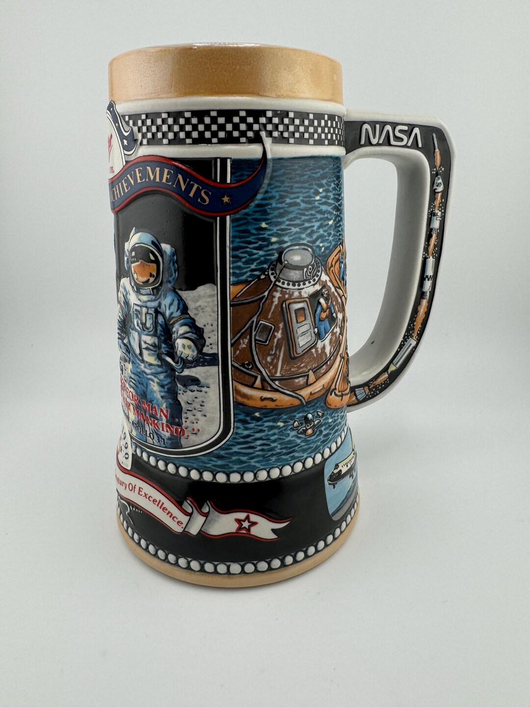 Miller High Life Beer Stein NASA Apollo 11 Great American Achievements ...