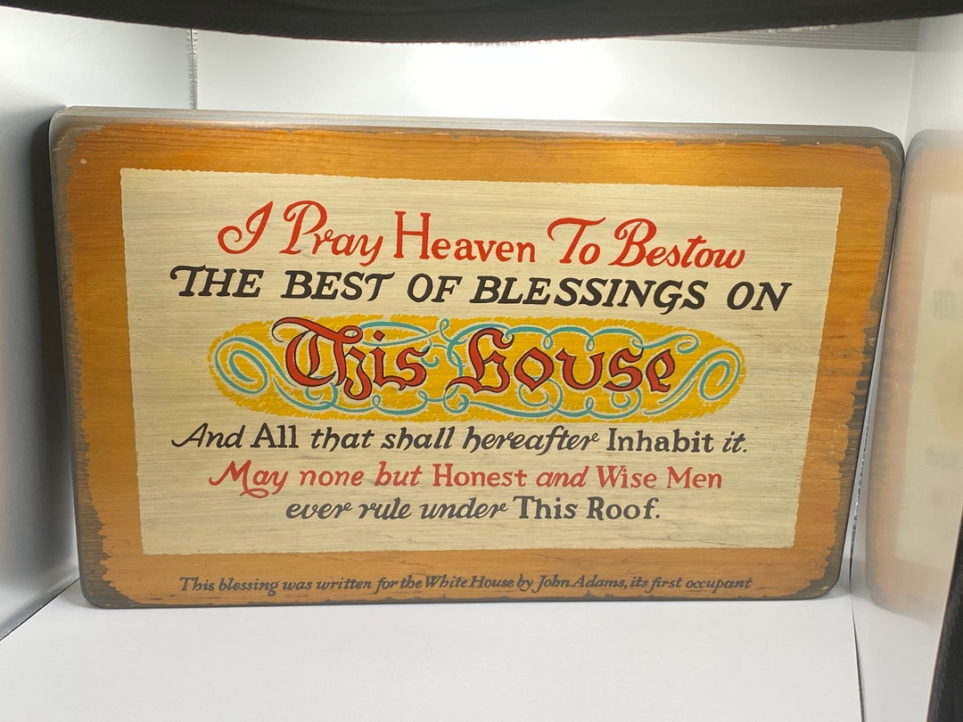Yorkraft John Adams Blessing Written for the White House Wooden Plaque ...