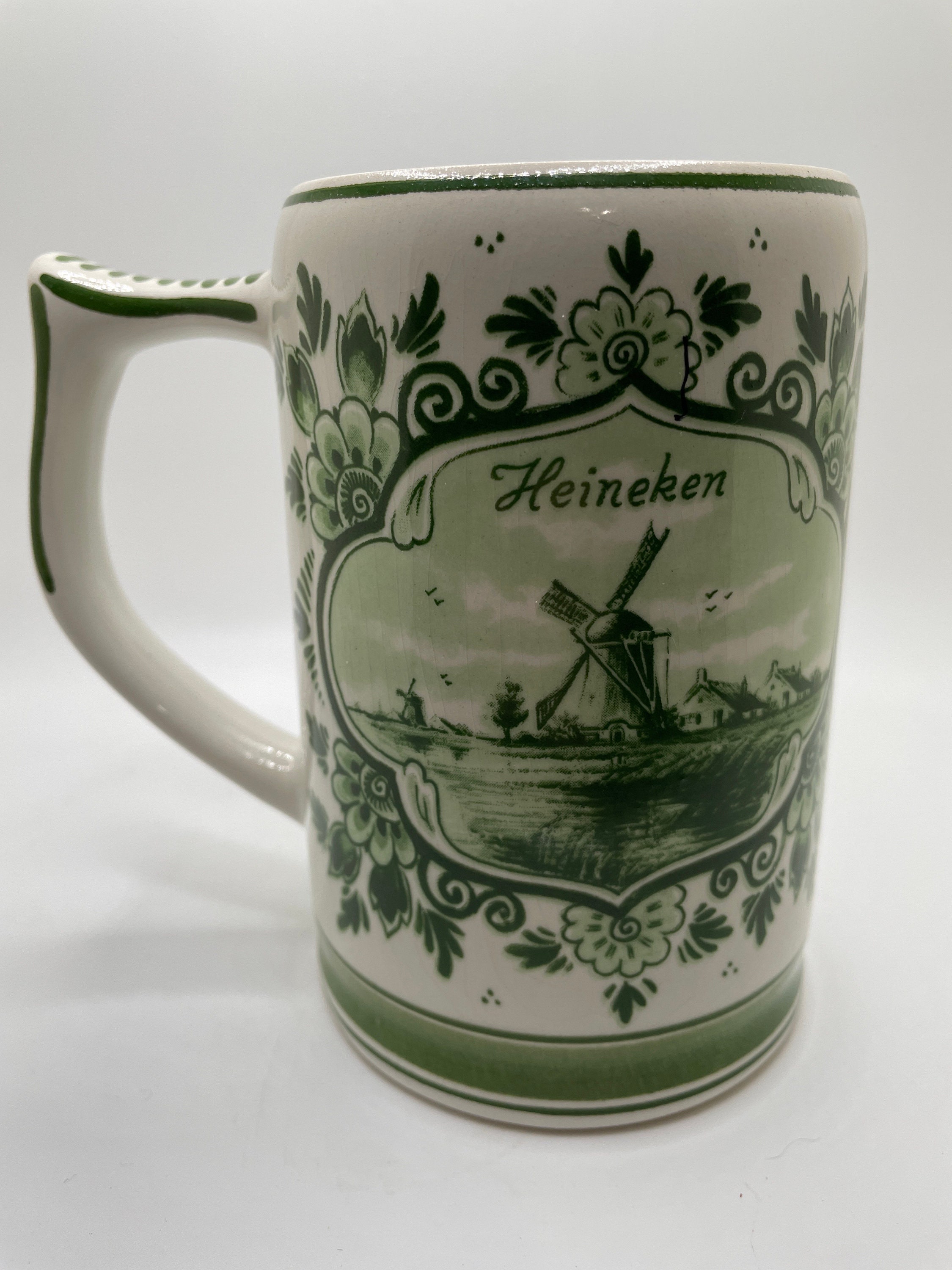 Delft Green Heineken Beer Mug Made in Holland Marked 't Delftsche Huys ...