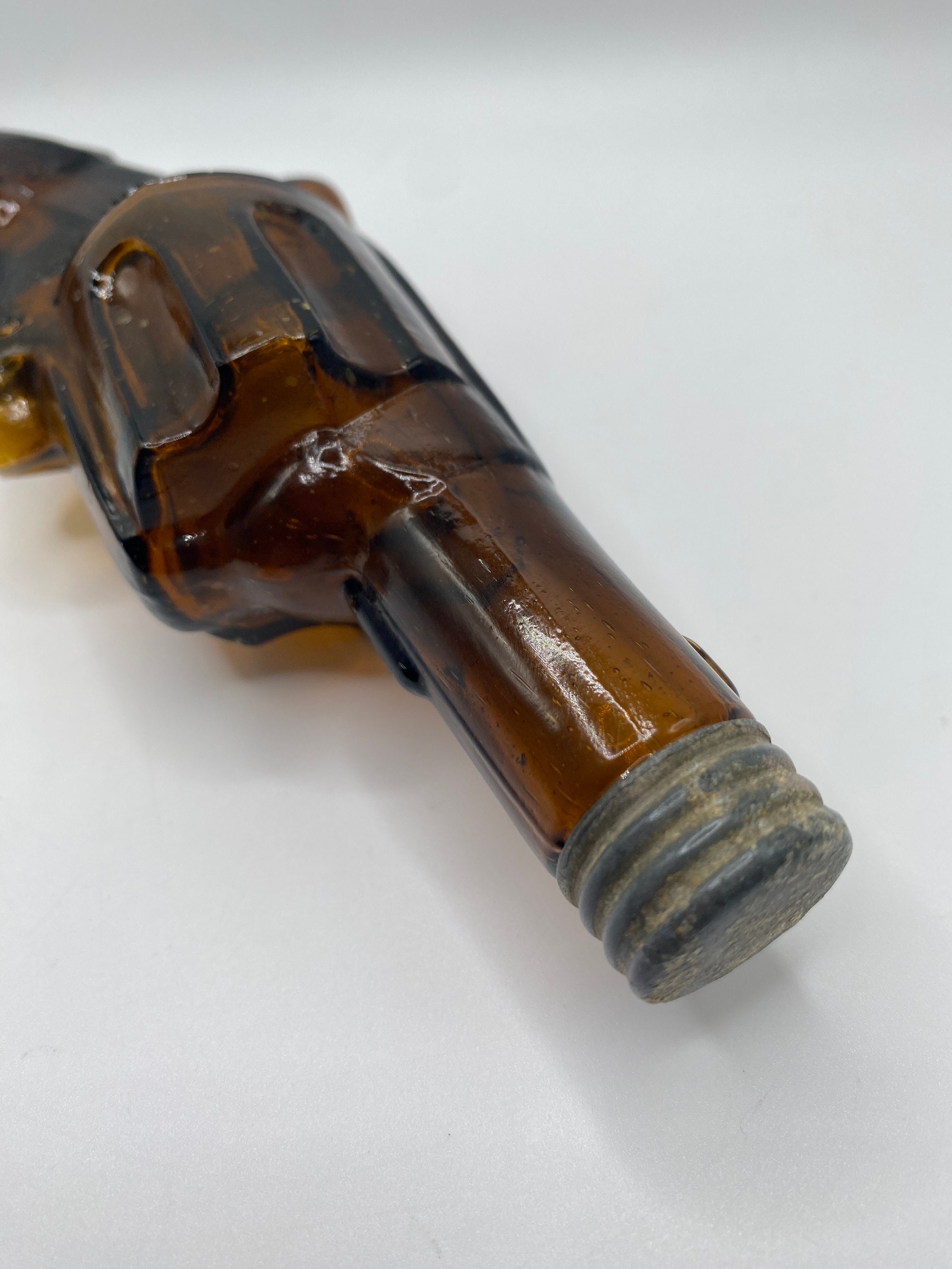 Amber Glass Revolver With Metal Lid Used to Hold Candy - Etsy