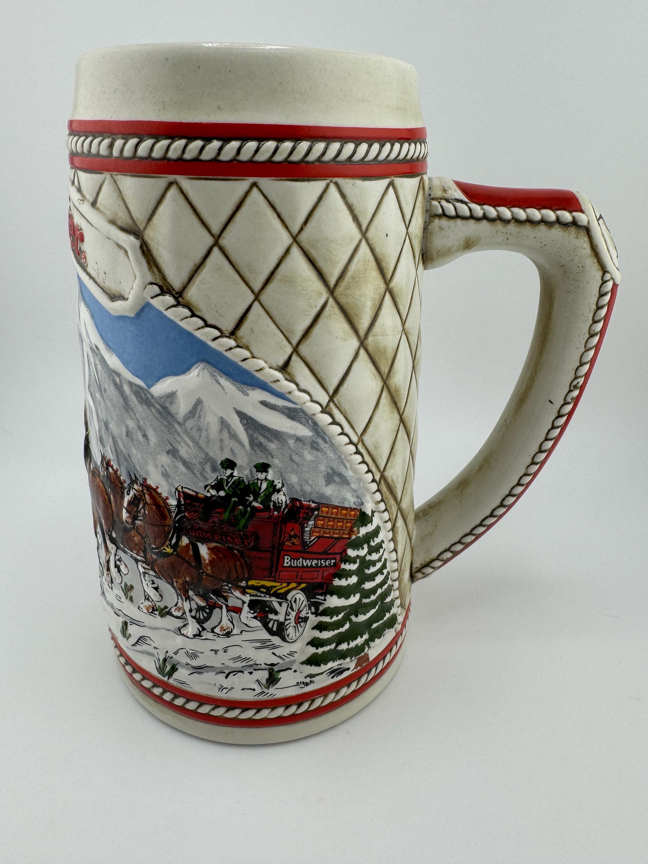 Budweiser 1985 Christmas A Series Holiday Clydesdale Beer Stein ...