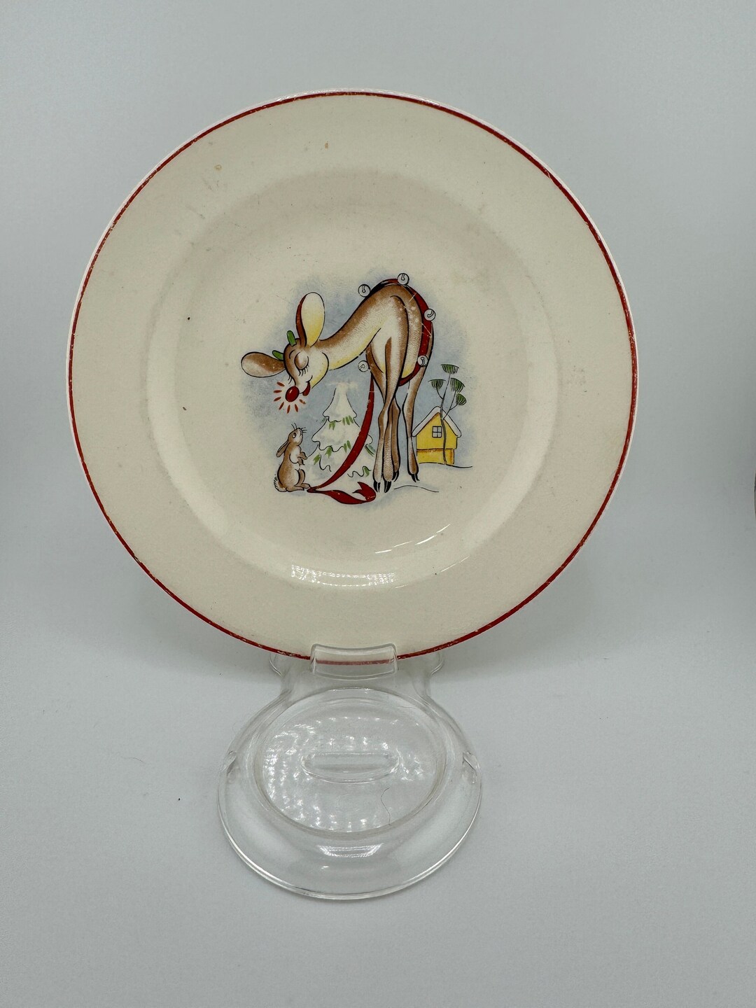 Vintage 1950s Rudolph the Red Nosed Reindeer Plate R.L.M. - Etsy