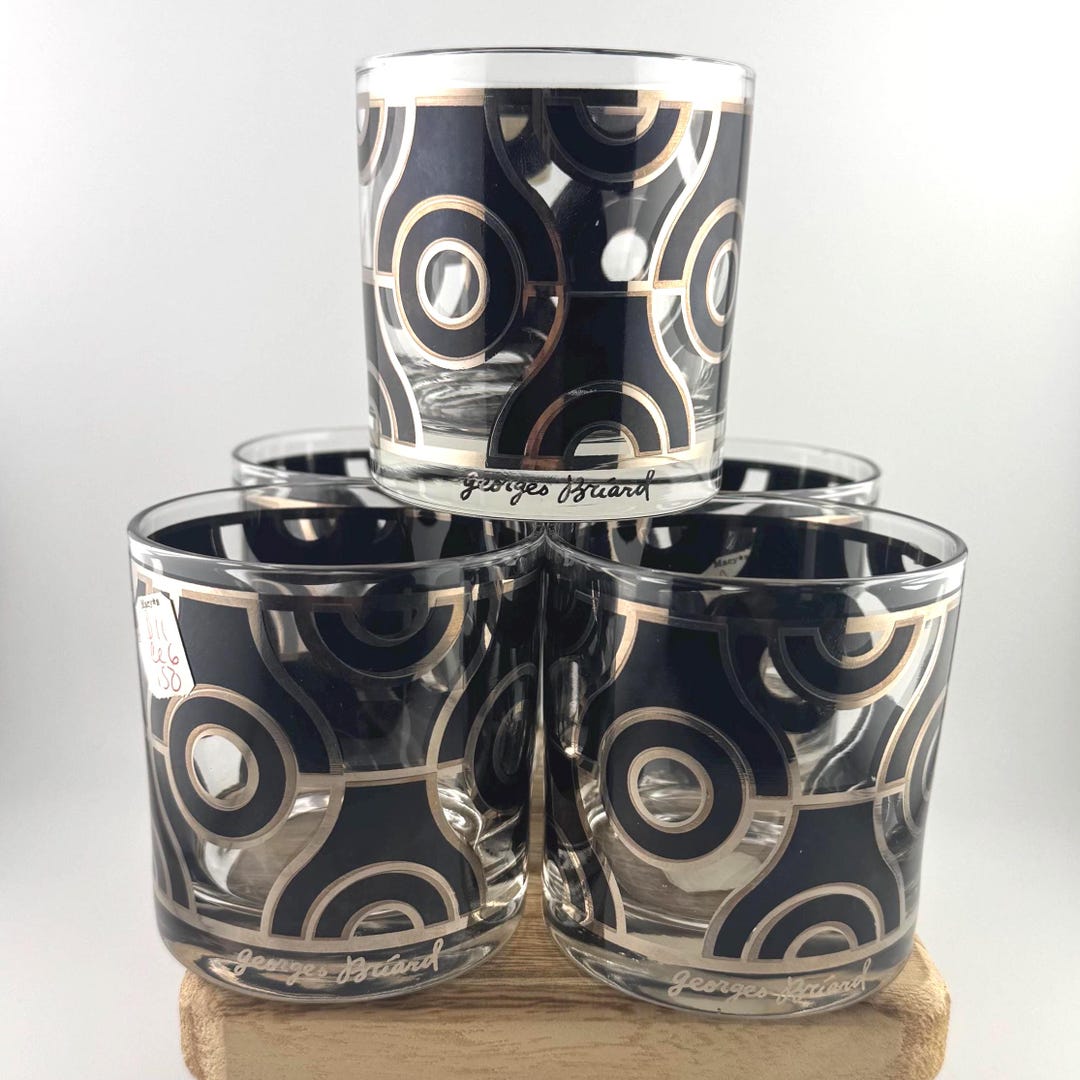 Vintage Georges Briard Rocks Glasses Set of 5 Mid Century Modern Art ...