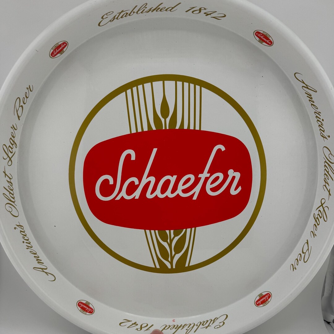 Vintage Schaefer Beer Tray Advertising Metal Bar Tray F&M Schafer ...