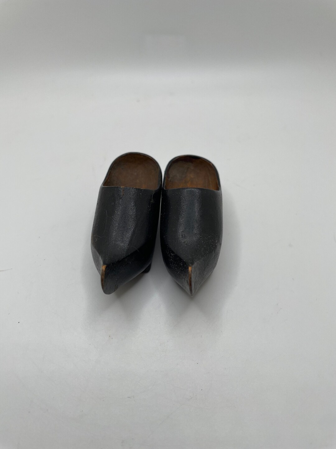 Unique Mini Clogs Hand Carved With Heals Wood Black - Etsy