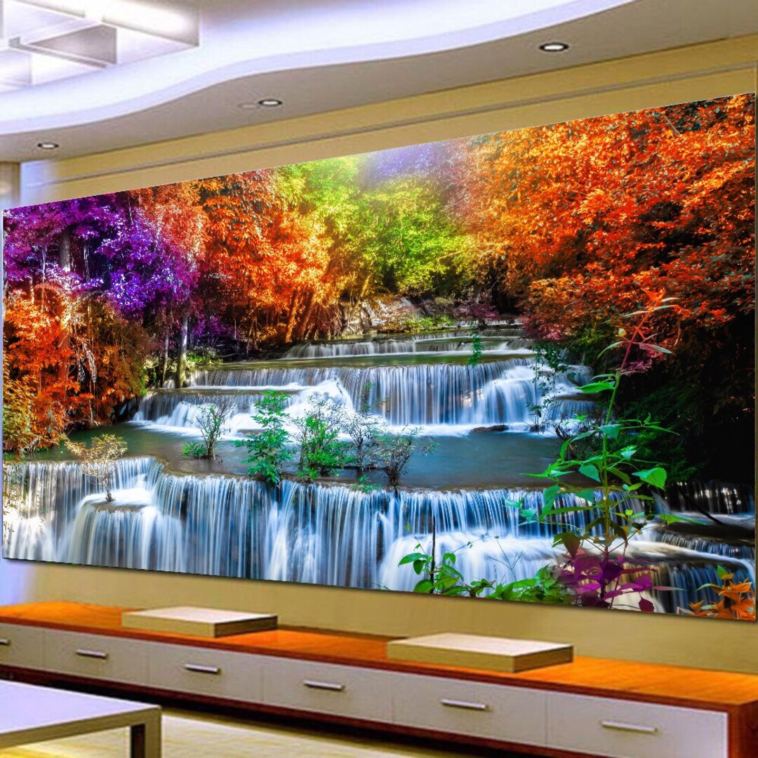 Waterfall Garden Diamond Cross Stitch Puzzle DIY Cross Stitch - Etsy