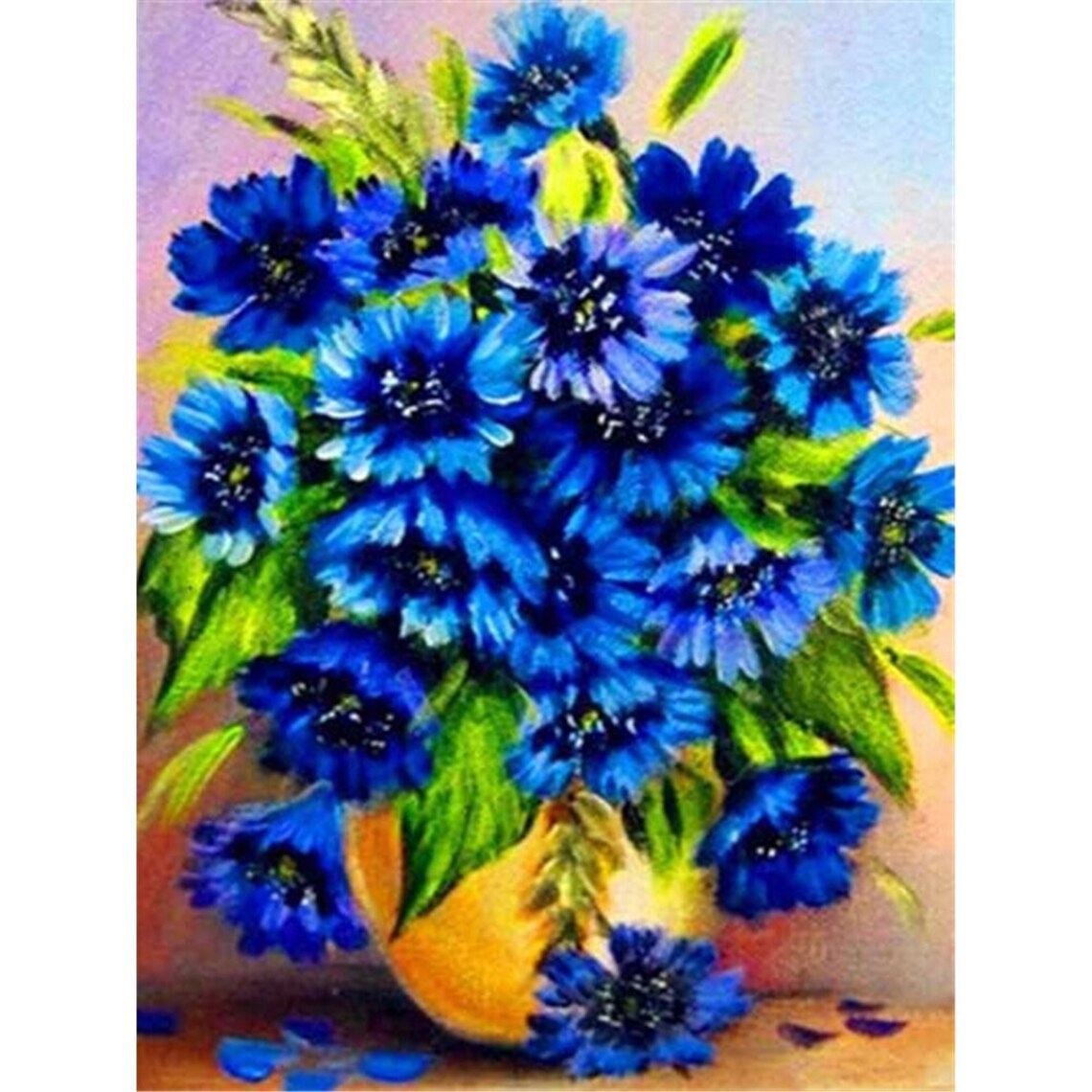 Blue Flower Diamond Cross Stitch Puzzle DIY Cross Stitch - Etsy