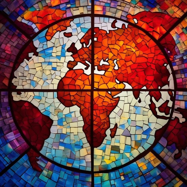 Stained Glass Map - Etsy