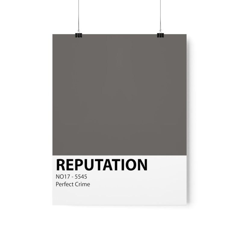 Taylor Swift Eras Tour Reputation Album Grey Pantone Color Chip Graphic ...