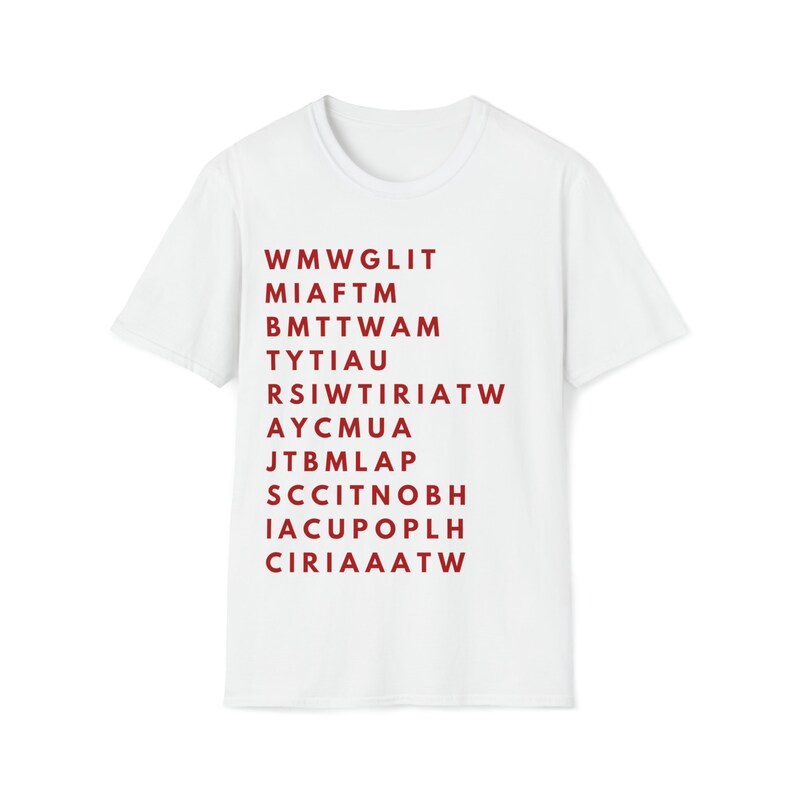 Taylor Swift All Too Well Bridge Lyrics Modern Acronym Graphic White ...