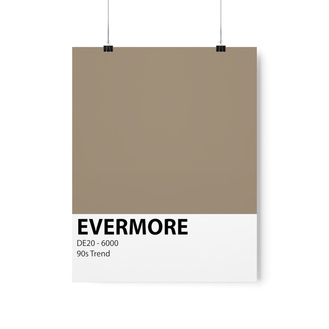 Taylor Swift Eras Tour Evermore Album Tan Brown Pantone Color Chip ...