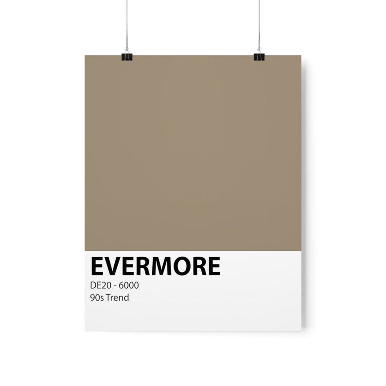 Taylor Swift Eras Tour Evermore Album Tan Brown Pantone Color Chip ...