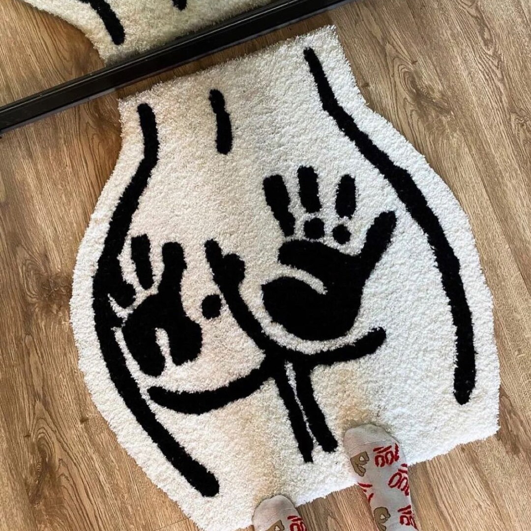 Curvy Handprint Absorbent Living Room Bedroom Bed Rug Modern - Etsy