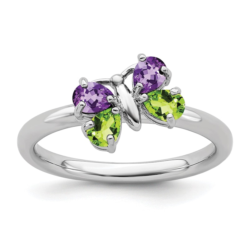 Amethyst and Peridot Ring - Etsy