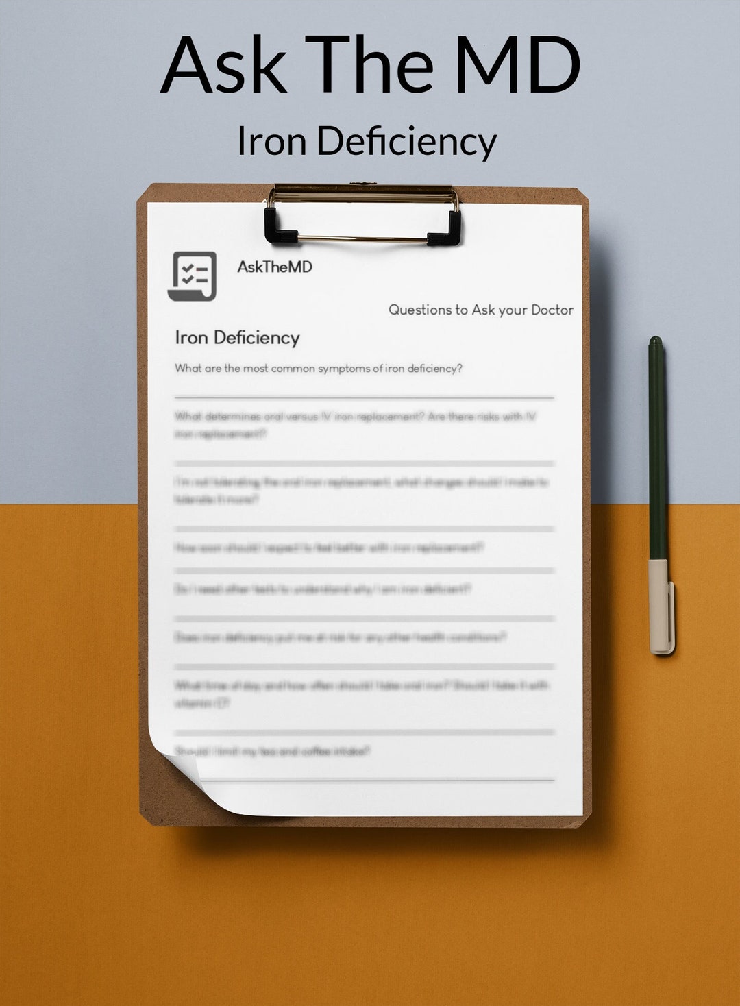 Iron Deficiency - Questions to Ask Your Doctor (PDF) - Etsy