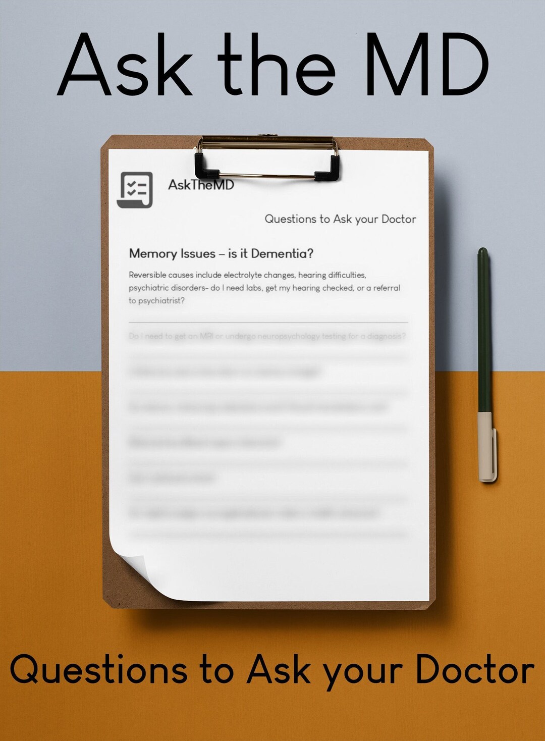 Dementia Questions to Ask Your Doctor Memory Issues - Etsy