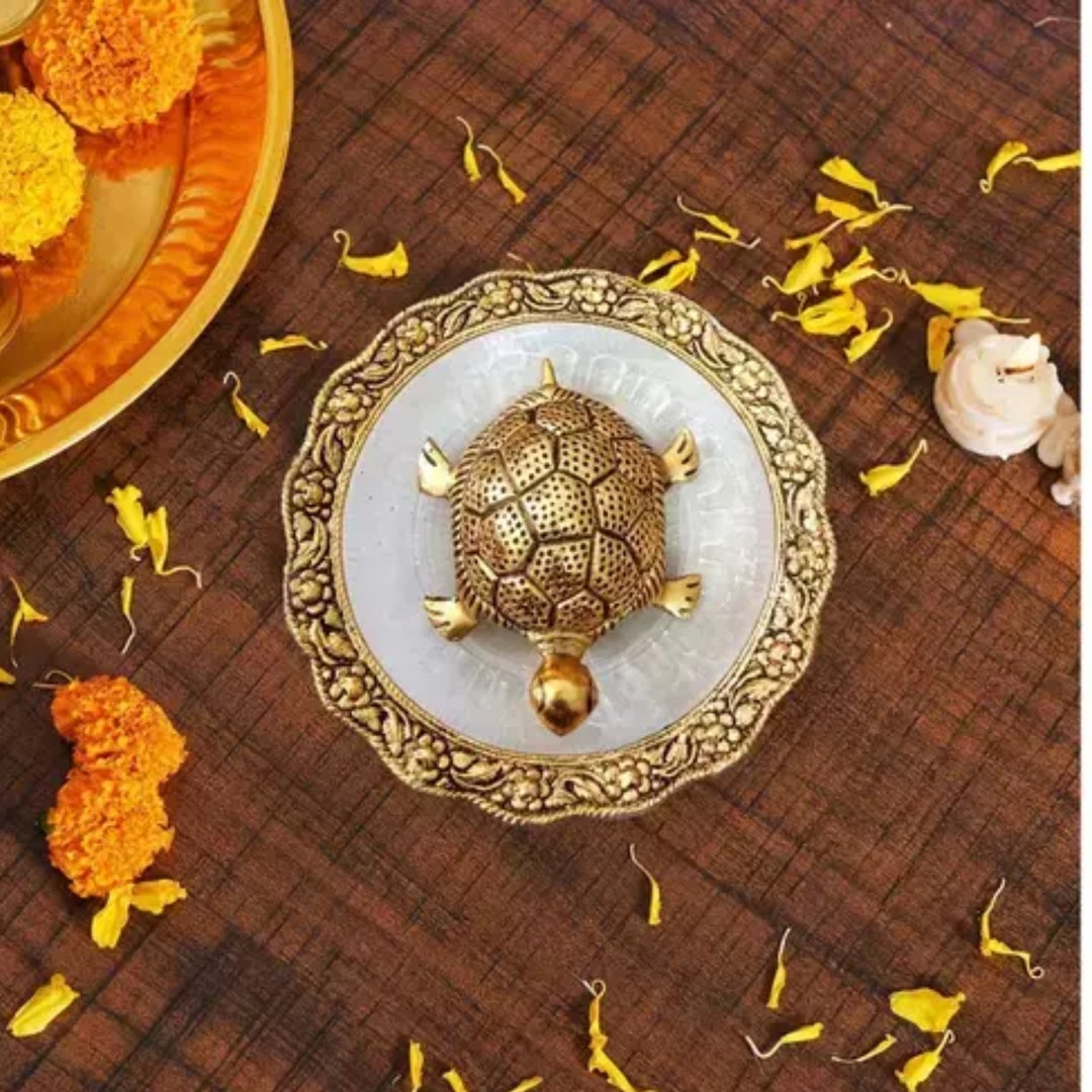 Feng Shui Tortoise on Glass Plate for Vastu, Best Gift for Career and ...