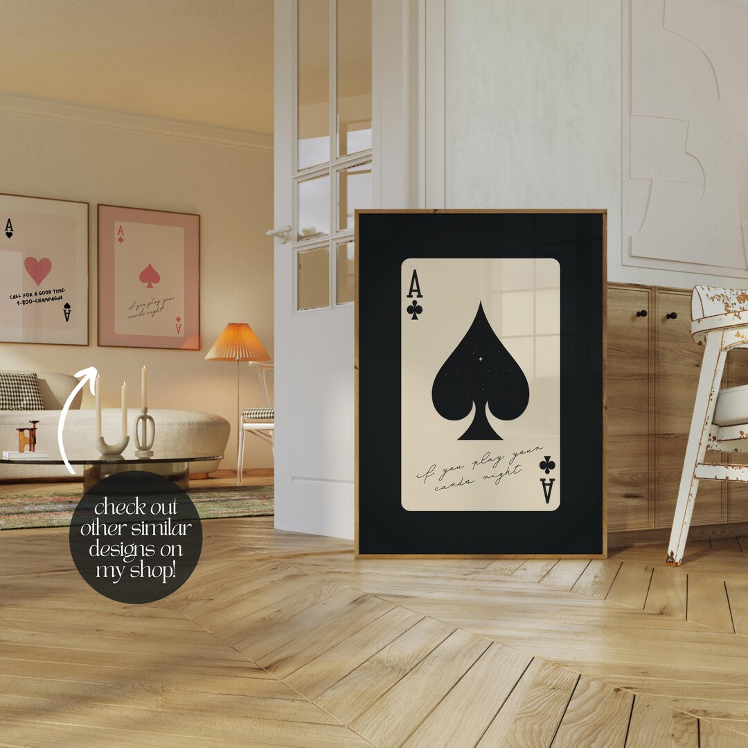 Ace of Spades Playing Card Wall Art | Minimalist Eclectic Decor ...