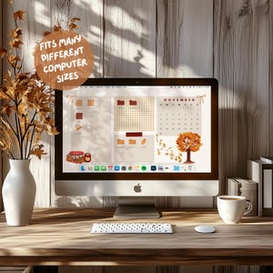 Monthly Desktop Wallpaper Calendar 2024 2025 Computer Organizer Custom ...