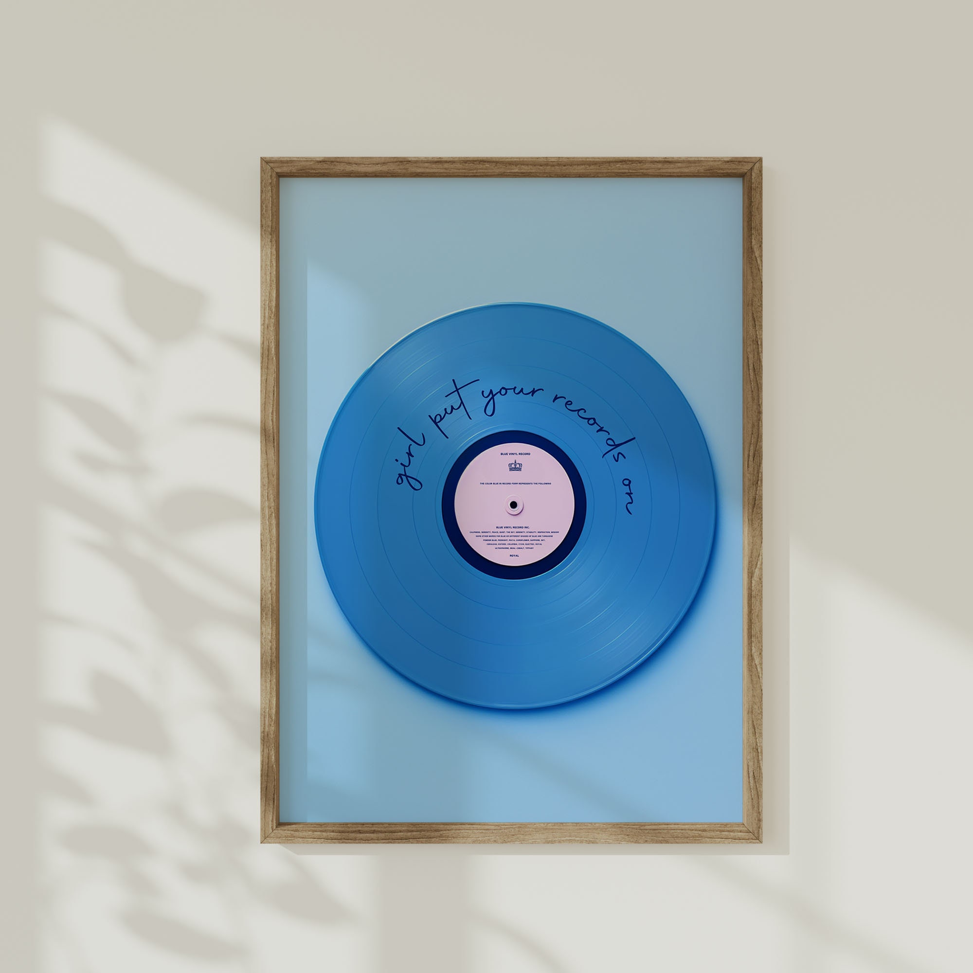 Blue Vinyl Record Wall Art Retro Maximalist Eclectic Decor Printable ...