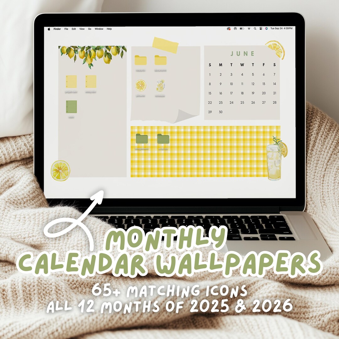 Monthly Desktop Wallpaper Calendar | 2025 & 2026 Computer Organizer ...