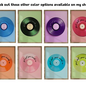 Lime Green Vinyl Record Wall Art Retro Maximalist Eclectic Decor ...