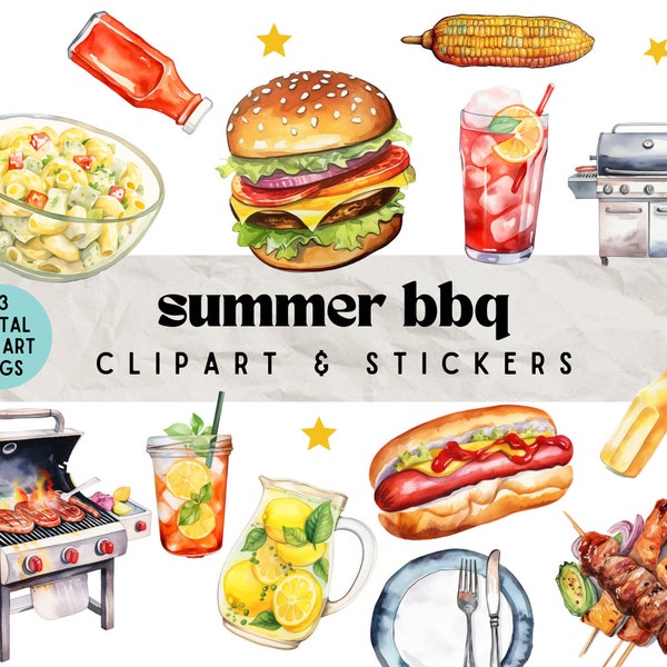 Summer Bbq Clipart - Etsy