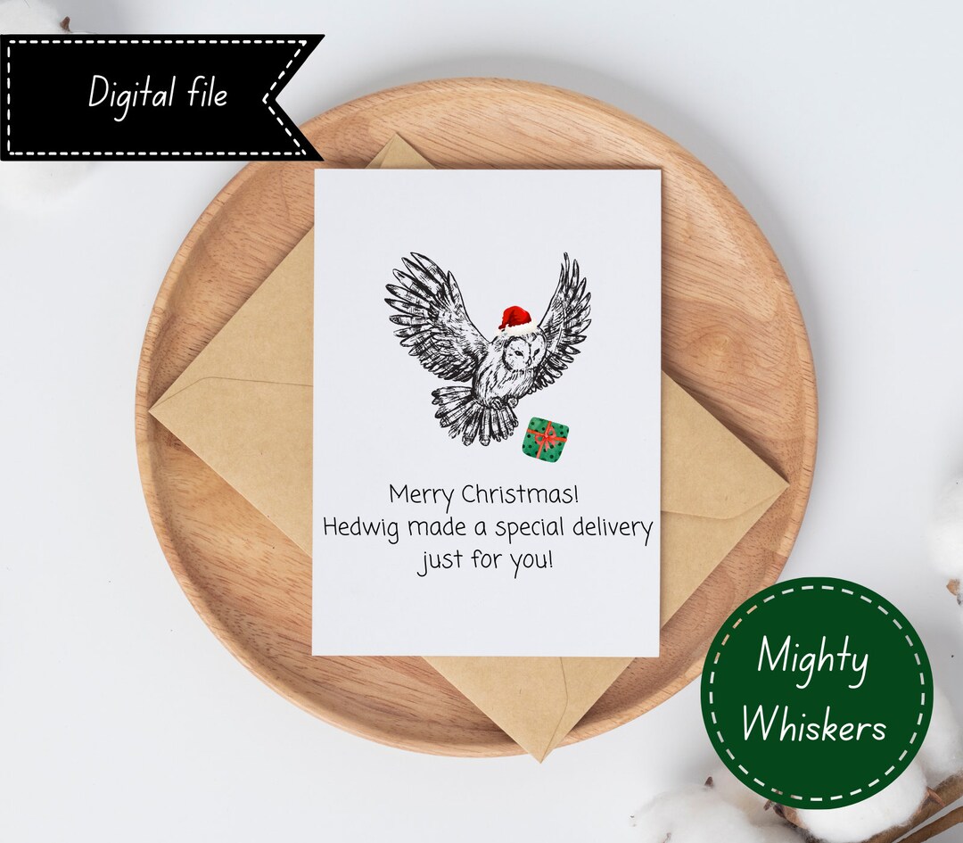 Printable Hedwig Holiday Card Christmas Card - Etsy