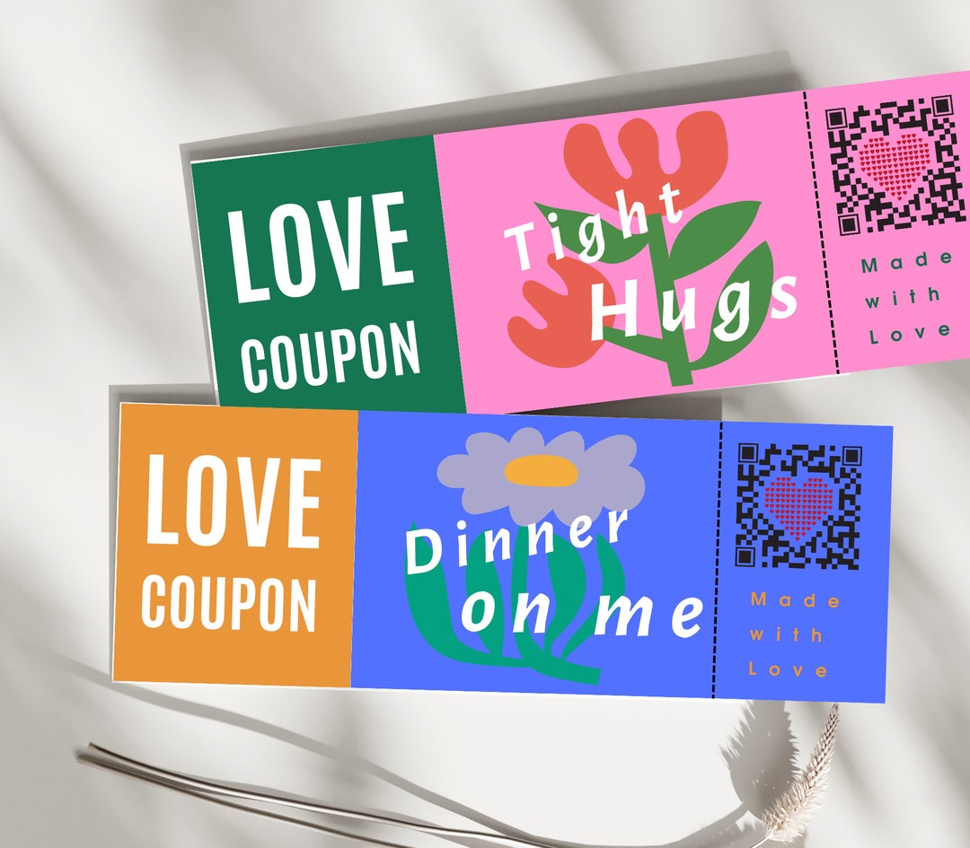 Printable Cute Love Coupon Editable Book Valentine Birthday Anniversary ...