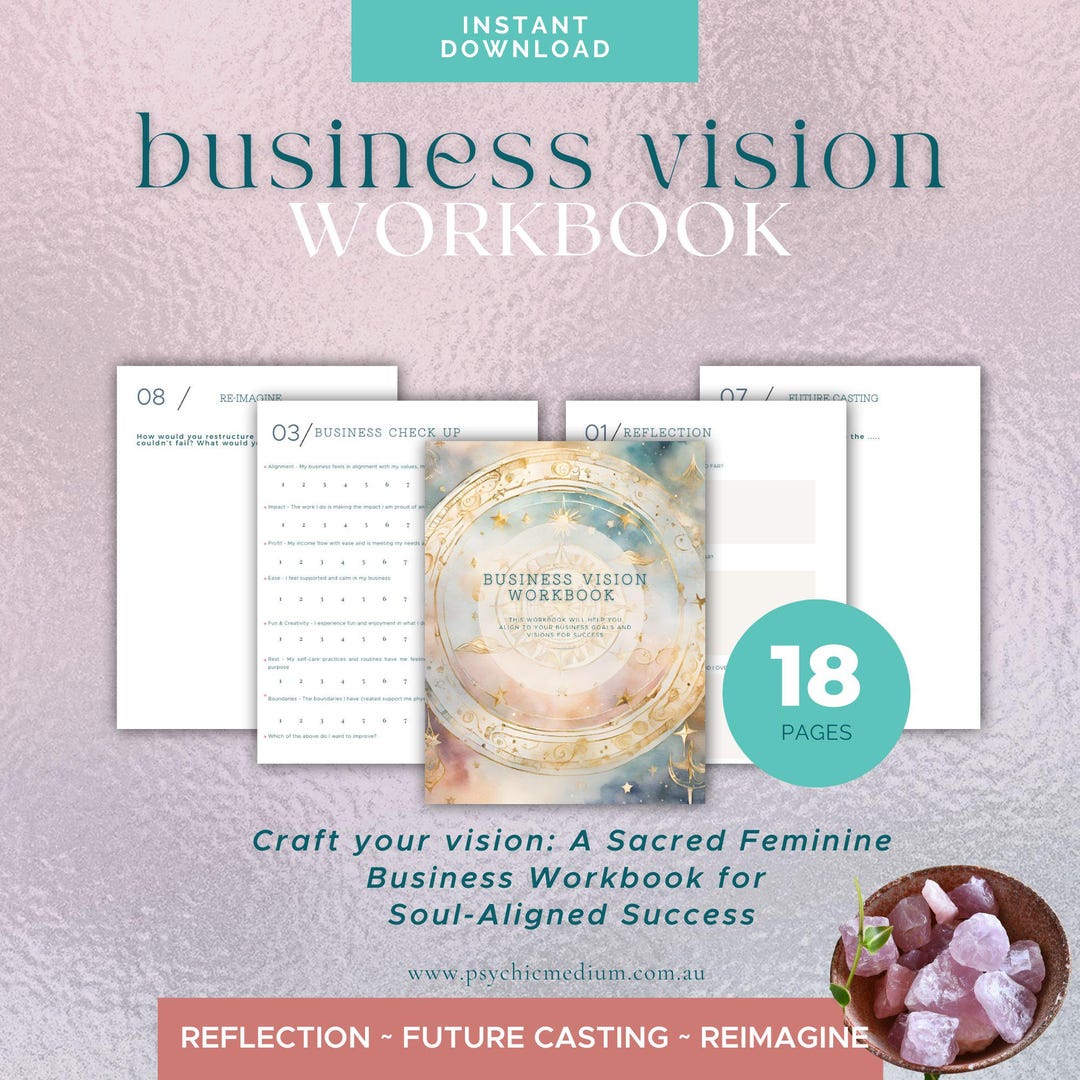 Business Vision Workbook: Create Your Soul Aligned Business Vision -PDF ...