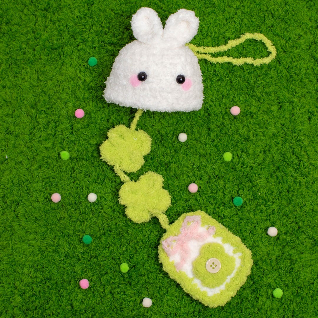 Clover Bunny Crochet Plushie Windchime | Cute Amigurumi | Kawaii ...