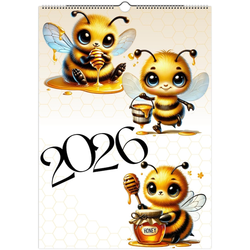 Honey Bees 2026 Wall Calendar - Illustrated A4/A3 Planner - Etsy Australia