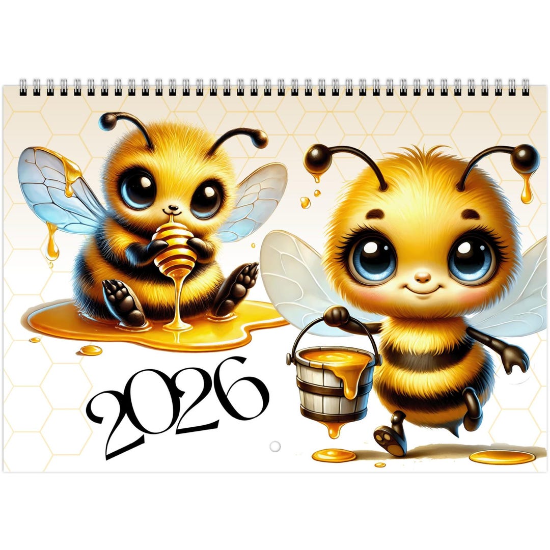 Honey Bees 2026 Wall Calendar - Funny A4 Monthly Planner - Etsy