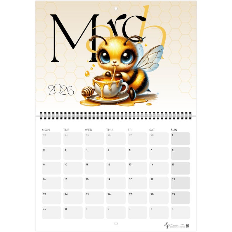 Honey Bees 2026 Wall Calendar - Funny A4 Monthly Planner - Etsy