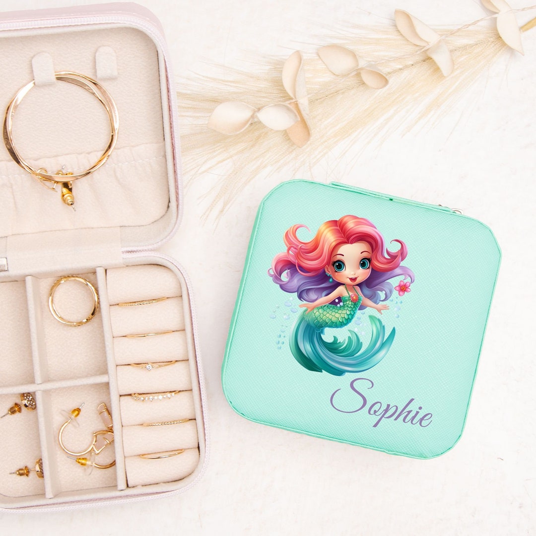 Custom Jewelry Box for Mermaids Jewelry Box With Name Travel Jewelry ...