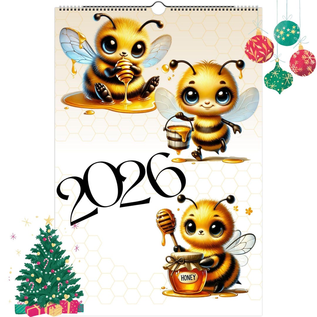 Honey Bees 2026 Wall Calendar - Illustrated A4/A3 Planner - Etsy
