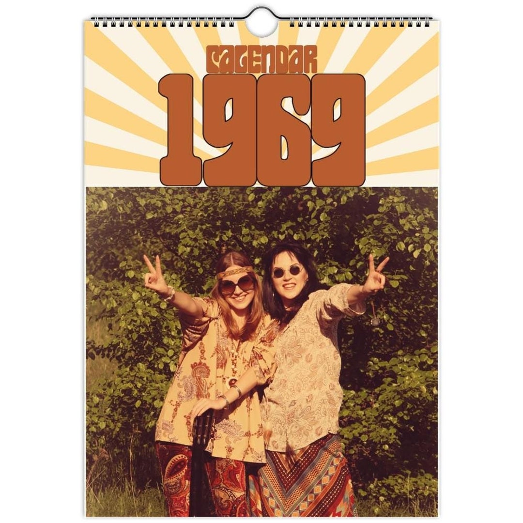 1960's Vintage Wall Calendar 1969 2025 Calendar Monday Start or Sunday ...