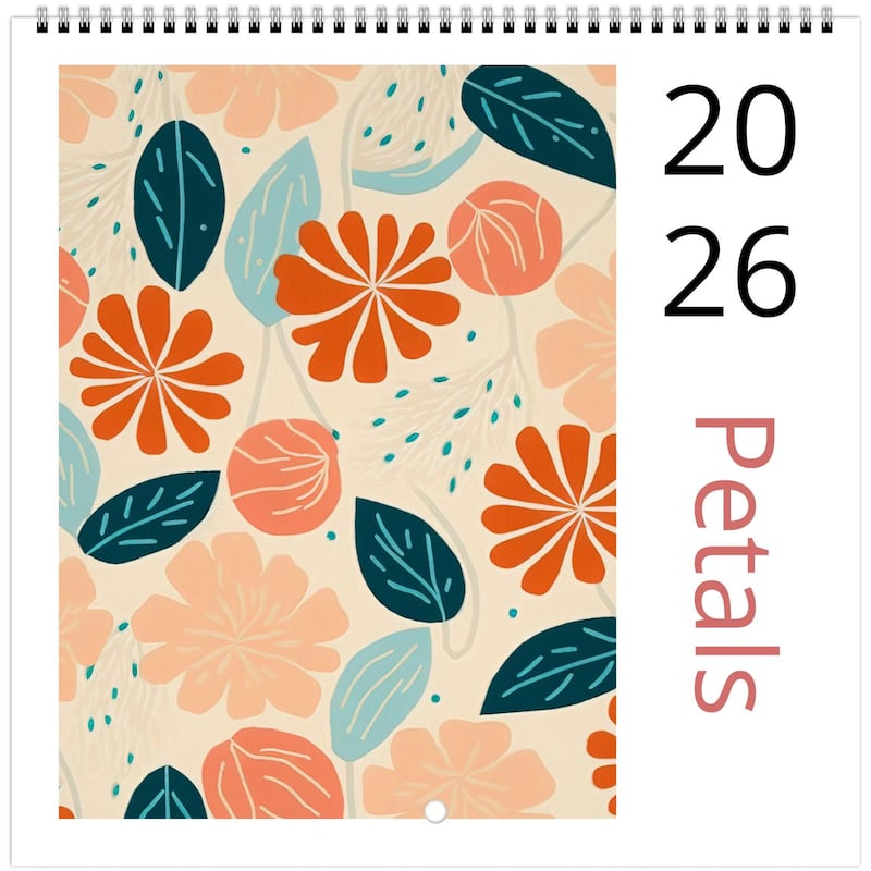 7x7 Wall Calendar 2026 - Etsy