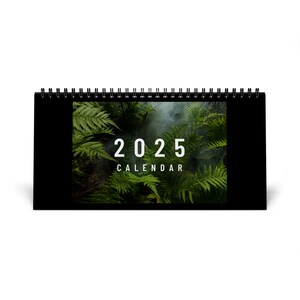 2025 Desktop Tent Calendar - Elegant Green Foliage Design - Monthly ...