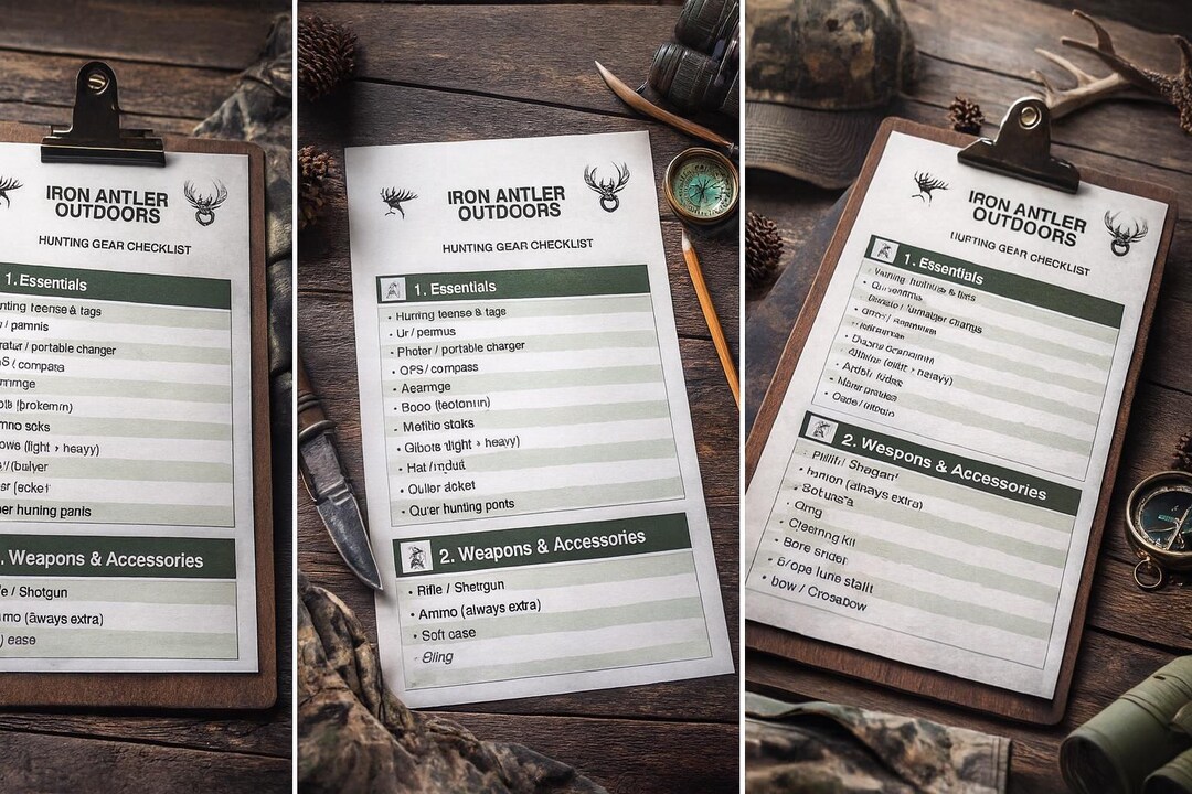 Hunting Gear Checklist | Printable Hunting List | Deer Elk Moose Hunt ...