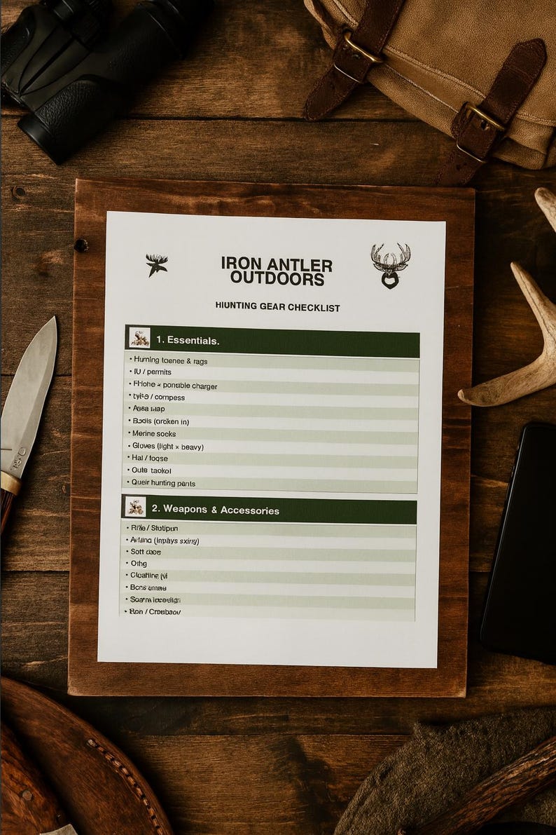 Hunting Gear Checklist | Printable Hunting List | Deer Elk Moose Hunt ...
