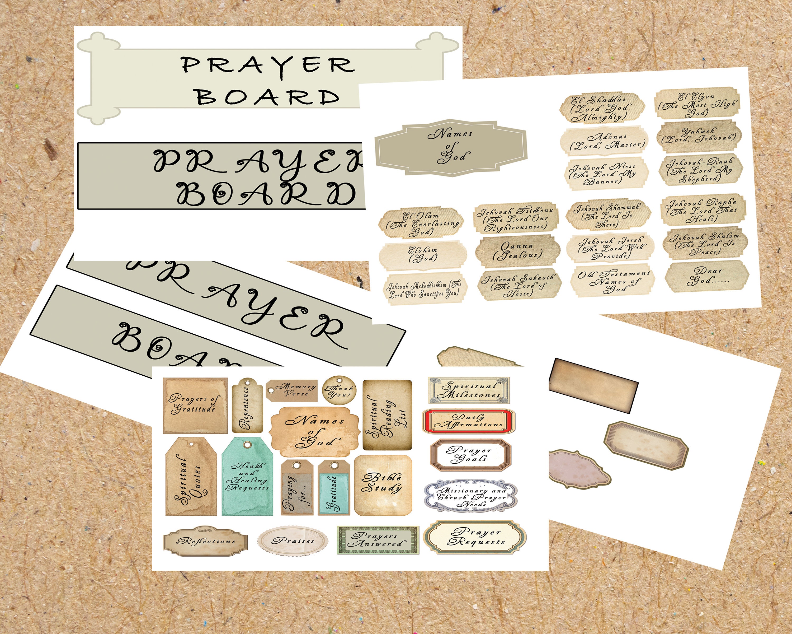 Prayer Board Kit Headings Printable Daily Prayer Board Header & Words ...