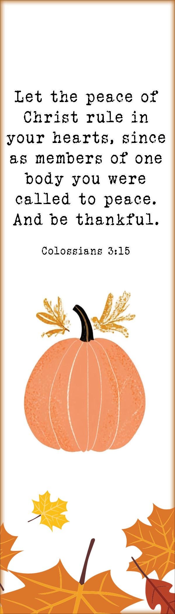 Thanksgiving Bible Verse Bookmarks, Fall Faith Bookmarks, Pumpkin ...
