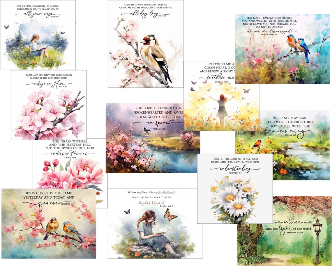 Junk Journal Printable Faith Ephemera Bible Verse Memory Card Junk ...