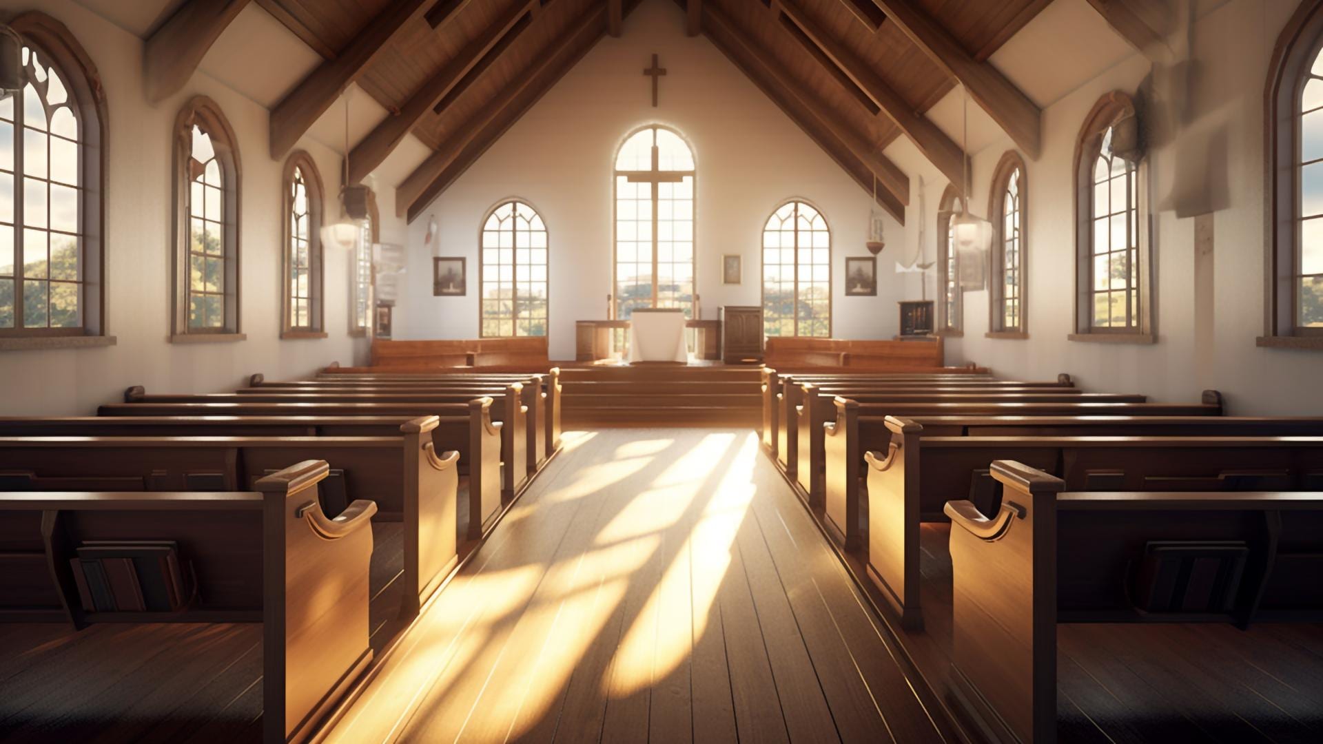 Church Zoom Virtual Background for Desktop, Christian Meeting Backdrop ...