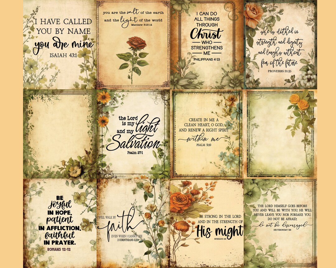 Faith Devotional Journal Kit With Printable Scripture Ephemera and ...